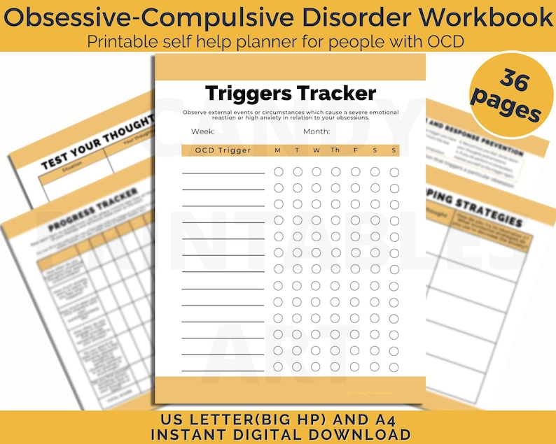 OCD Workbook OCD Therapy Planner Printable Obsessive - Etsy