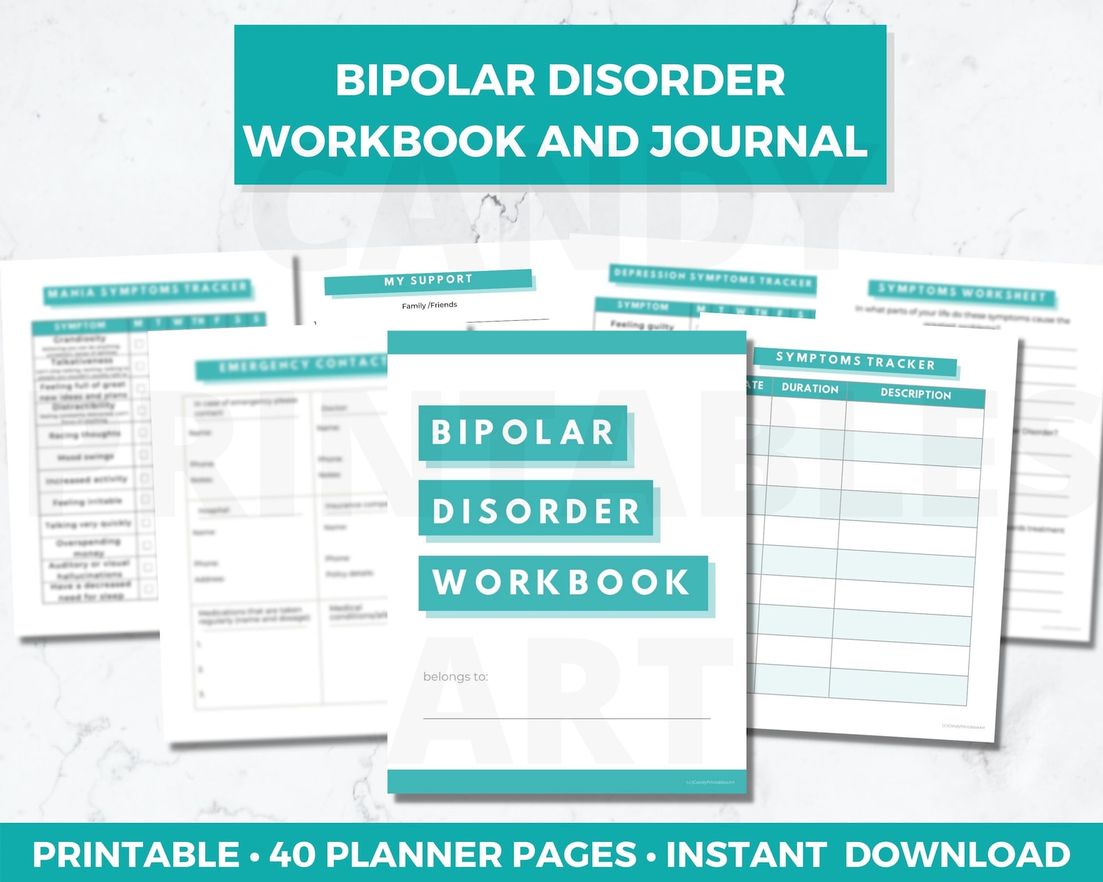 Bipolar Disorder Journal, Bipolar Mood Tracker, Daily Productivity ...