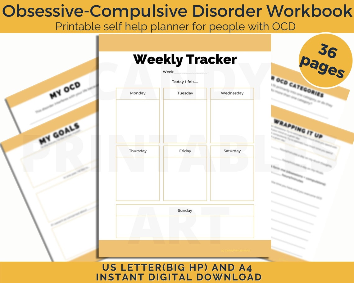 OCD Workbook OCD Therapy Planner Printable Obsessive - Etsy