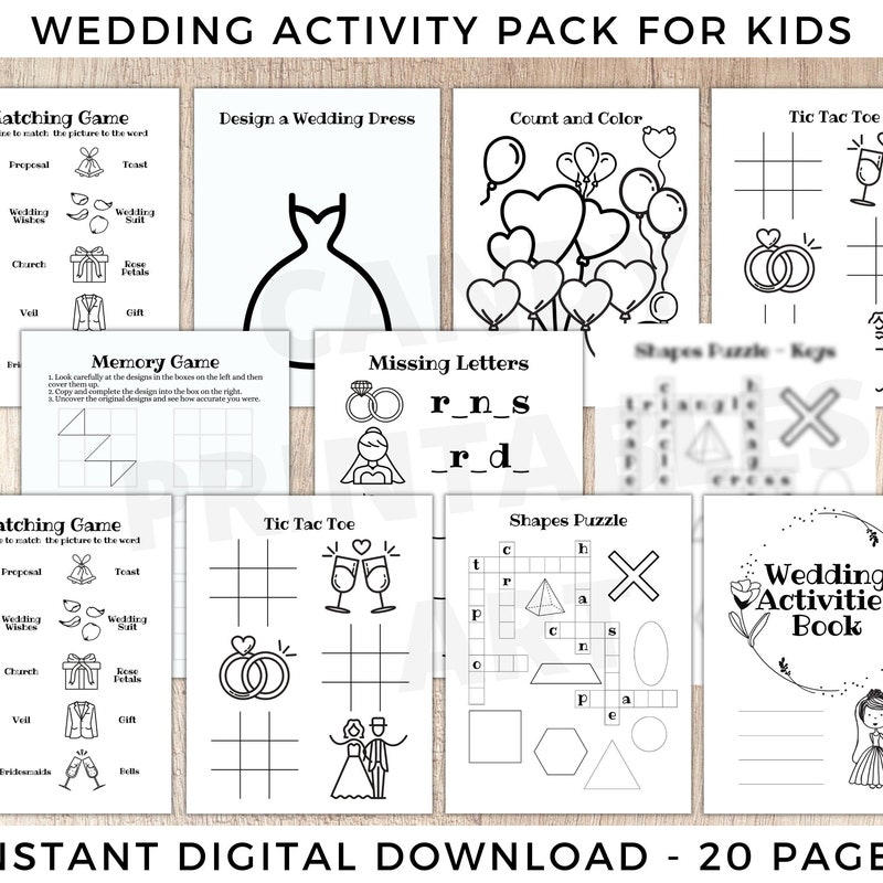 Kids Wedding Activity Kit - Etsy