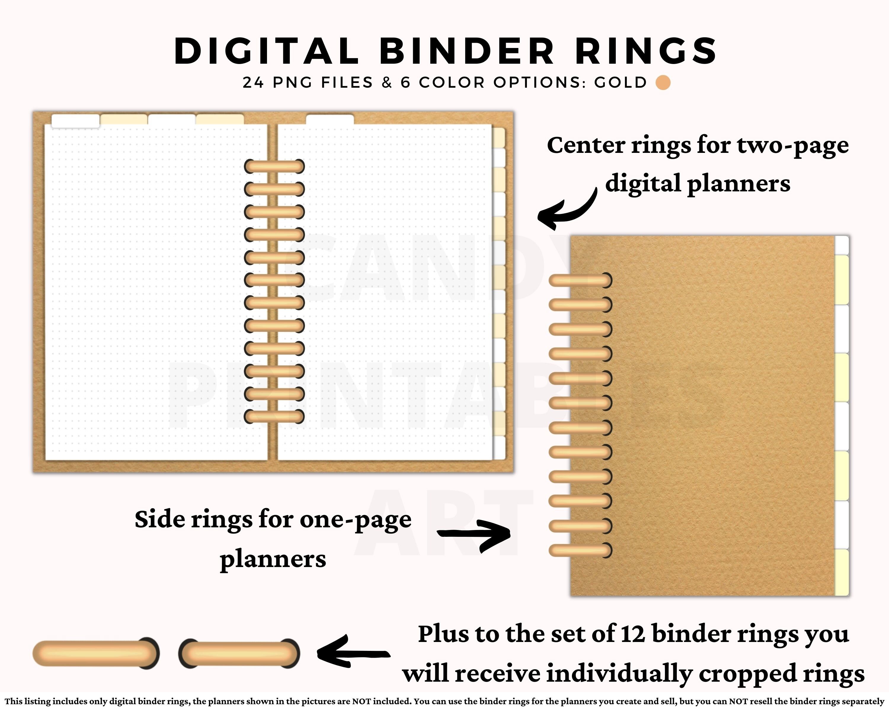 Binder Rings PNG for Digital Planners Metallic Gold Copper - Etsy