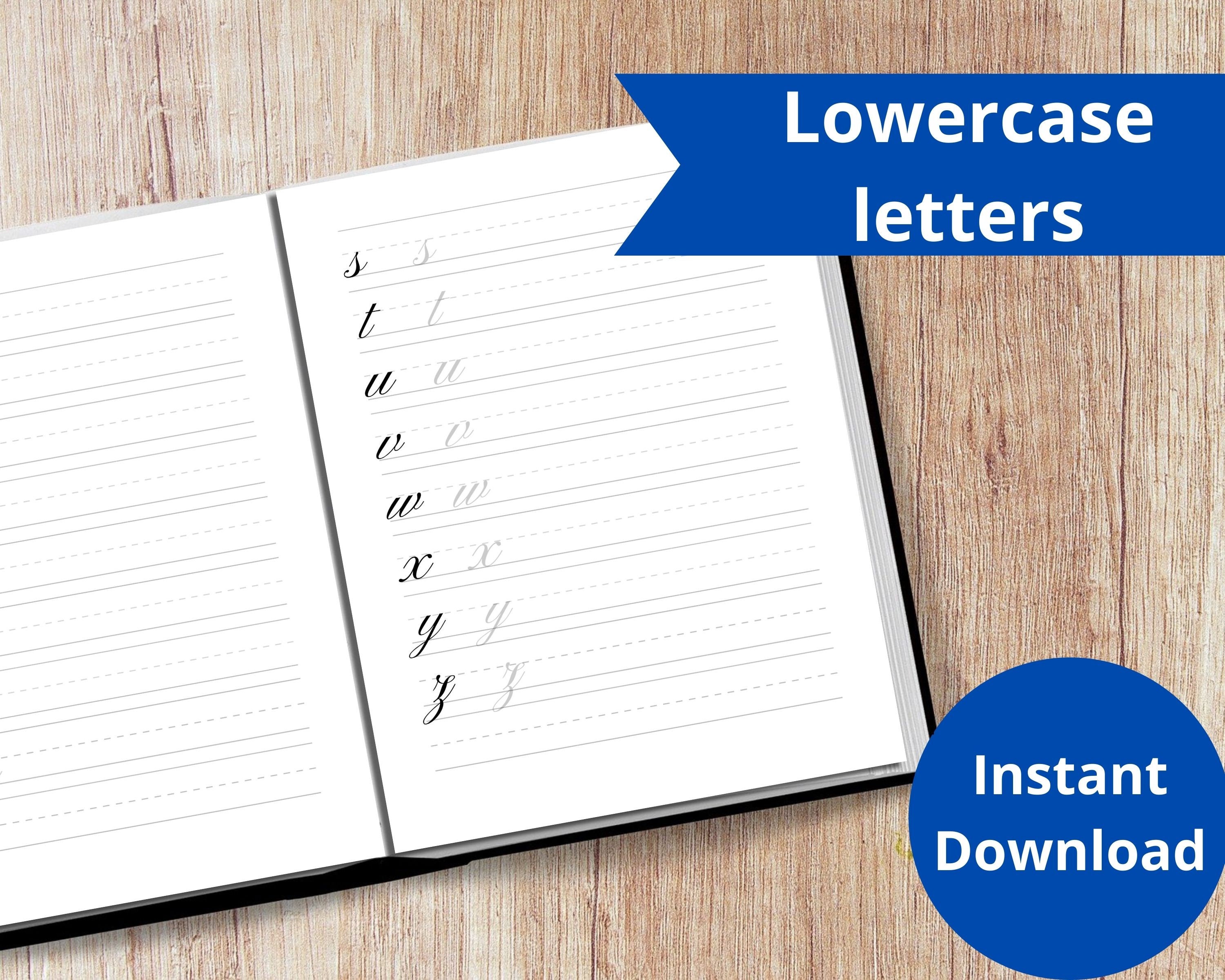 Handwriting Worksheet Printable Cursive Practice Penmanship - Etsy
