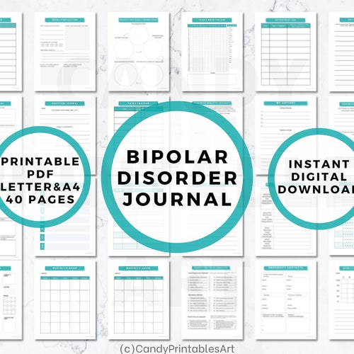 Bipolar Disorder Journal Bipolar Mood Tracker Daily - Etsy
