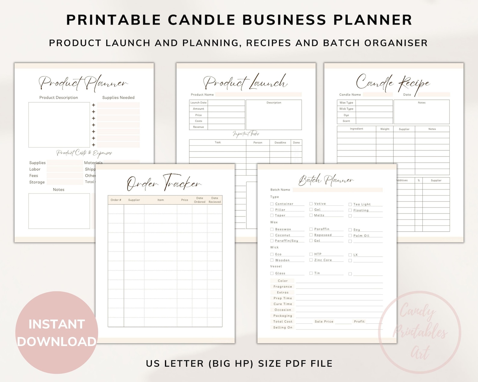 Candle Business Planner, Printable Forms for Candle Makers & Sellers - Etsy