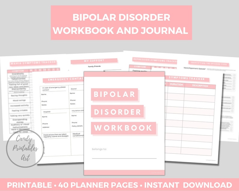 Bipolar Mood Tracker Bipolar Disorder Planner Bipolar - Etsy
