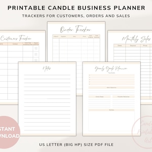 Candle Business Planner, Printable Forms for Candle Makers & Sellers - Etsy