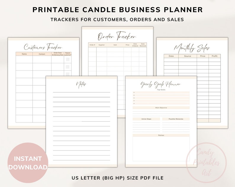 Candle Business Planner Printable Forms for Candle Makers & - Etsy