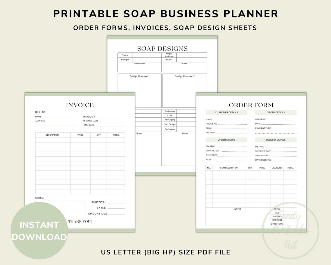 Soap Planner Printable Soap Business Bundle & Recipe Sheets - Etsy