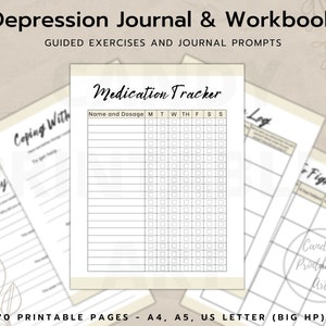 Depression Therapy Journal for Mental Health With Mood Tracker and CBT ...