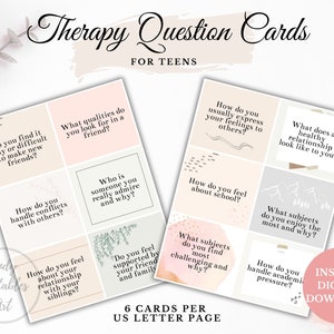 Therapy Question Cards for Teens: CBT Icebreakers (PDF) - Etsy