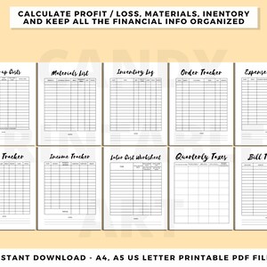 Small Business Planner for Etsy Shop, Printable Craft Seller Workbook ...