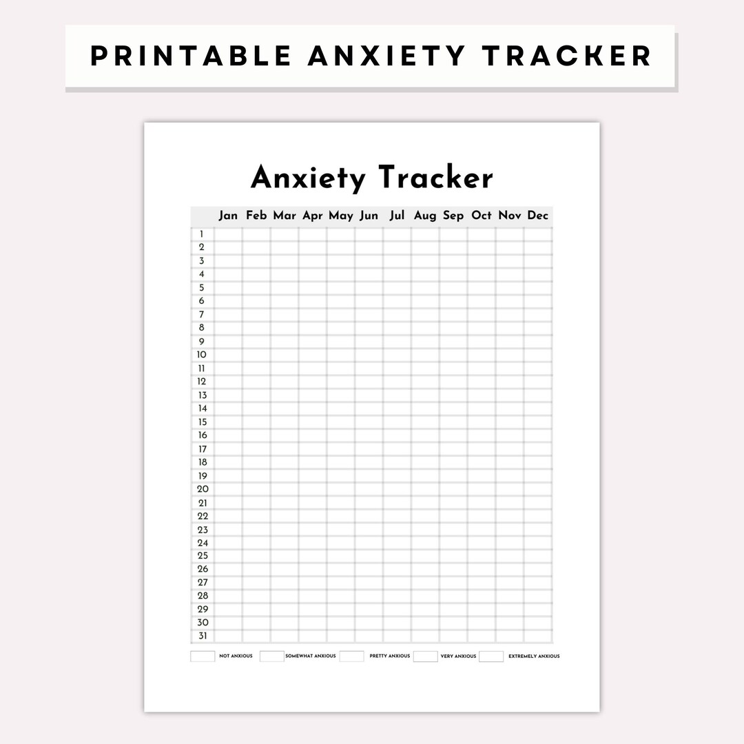 Printable Anxiety Tracker, Daily Mood Journal, Digital Mental Health ...