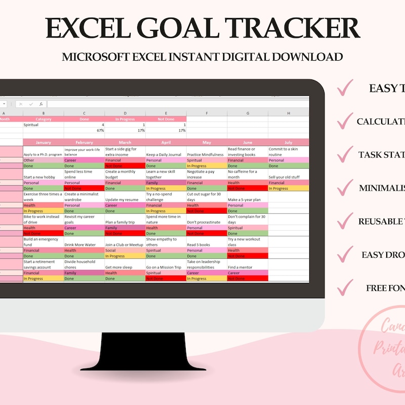 Goal Tracker - Etsy