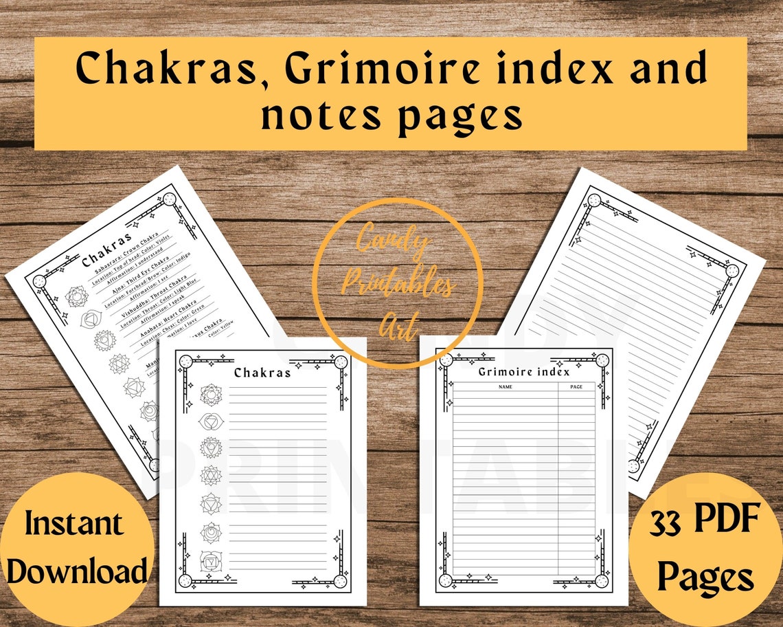 Grimoire Pages Printable Blank Grimoire Pages Herbs Spell | Etsy
