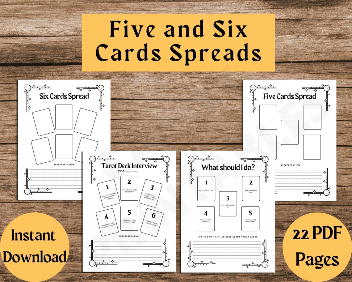 Tarot Journal Printable, Tarot Workbook Spreads, Oracle Card PDF ...