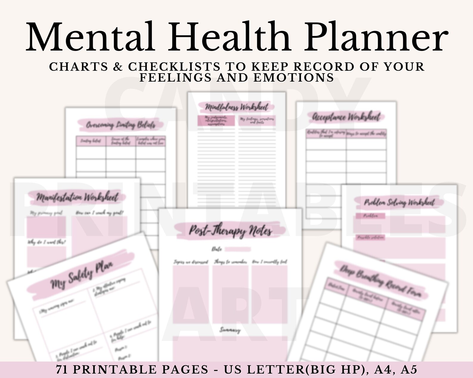 Mental Health Planner, DBT Journal Printable, Mood Tracker Workbook - Etsy