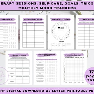 Mental Health Journal Bundle: Self-care Planner, Anxiety & Wellness ...