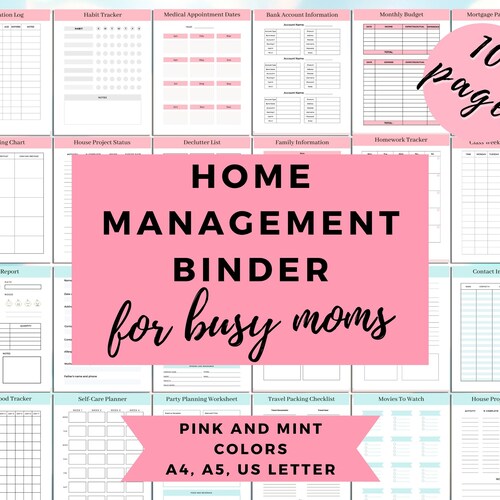 Mom Life Planner Digital Household Planner Printable Home - Etsy