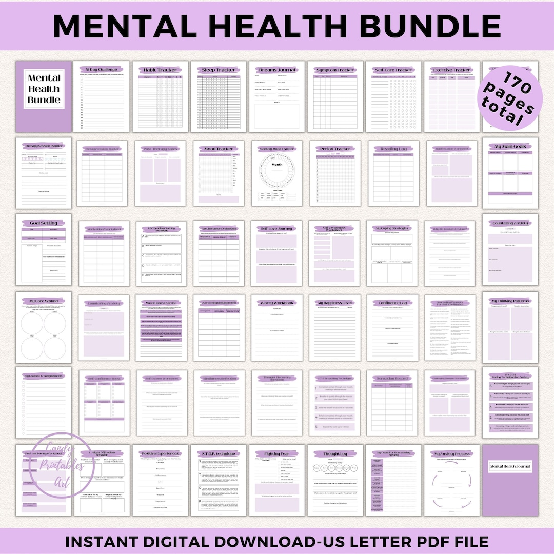 DBT Bundle, Dialectical Behavior Workbook, Anxiety Tracker Log, Coping ...