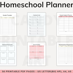 Homeschool Planner Printable, Lesson Planner for Multiple Kids (instant ...