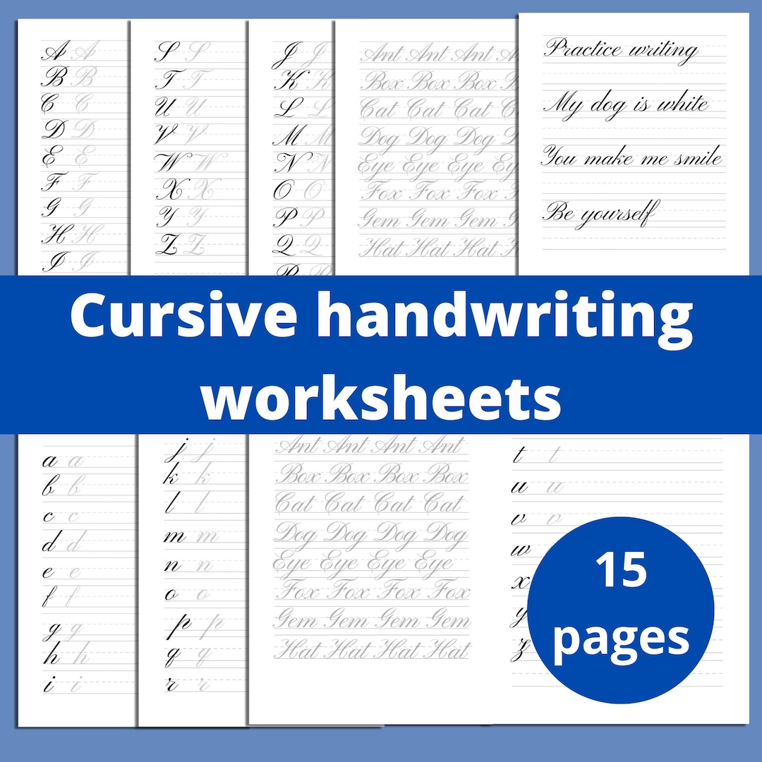 Cursive Handwriting Practice Worksheets Printable – Penmanship Tracing ...