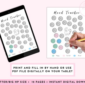 Daily Mood Tracker Printable, Monthly Emotion Chart for Teen, Mood Log ...