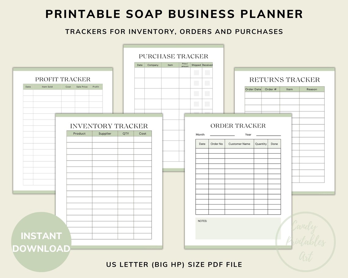 Soap Planner Printable Soap Business Bundle & Recipe Sheets - Etsy