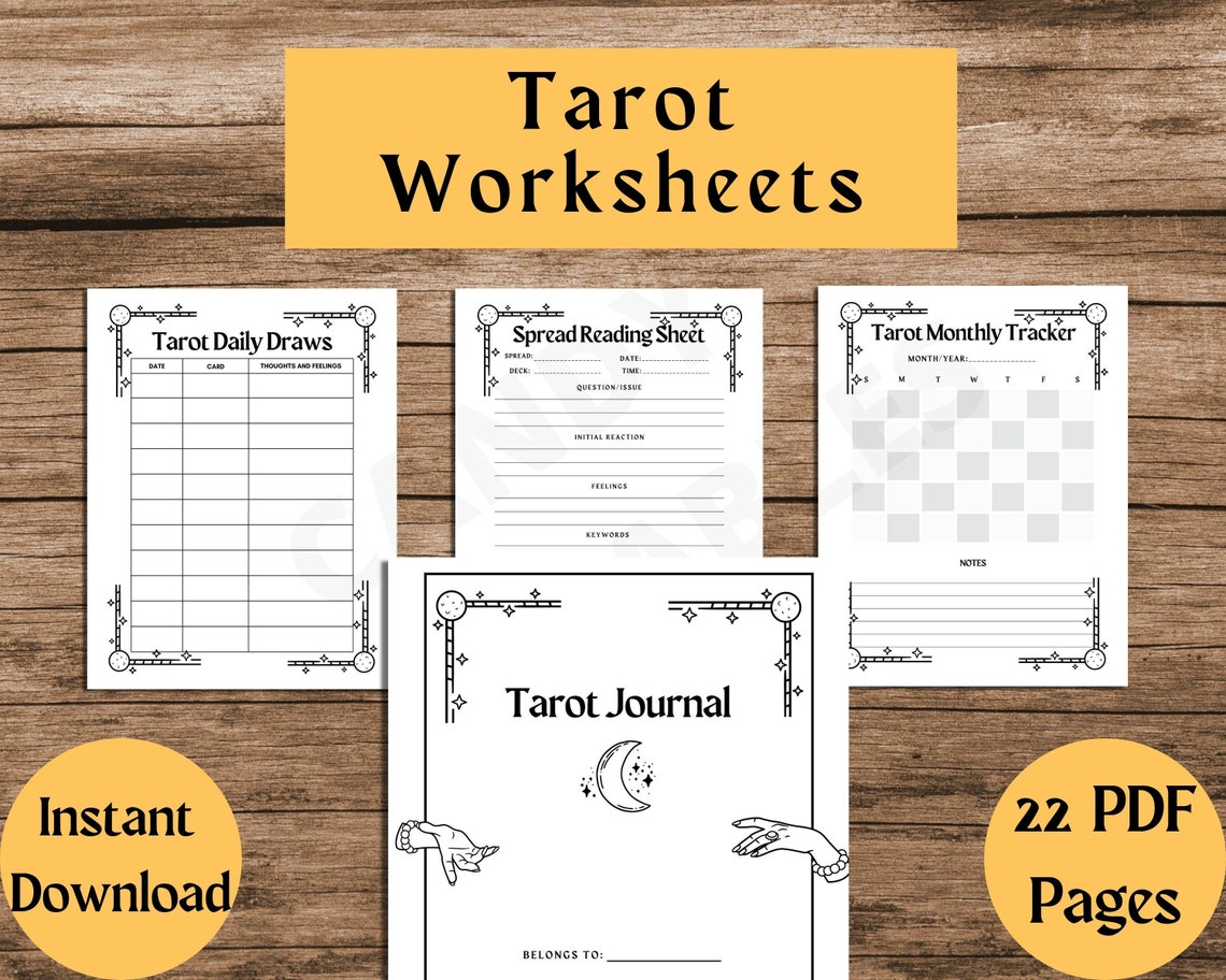 Tarot Journal Printable Tarot Workbook Spreads Oracle Card - Etsy