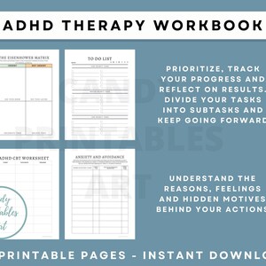 ADHD Worksheets, Executive Dysfunction Planner, Adult ADHD Mental ...