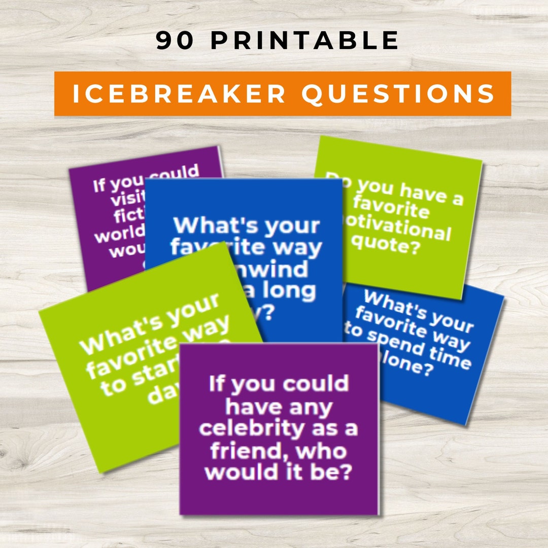 Icebreaker Questions Printable, Conversation Starter Cards ...