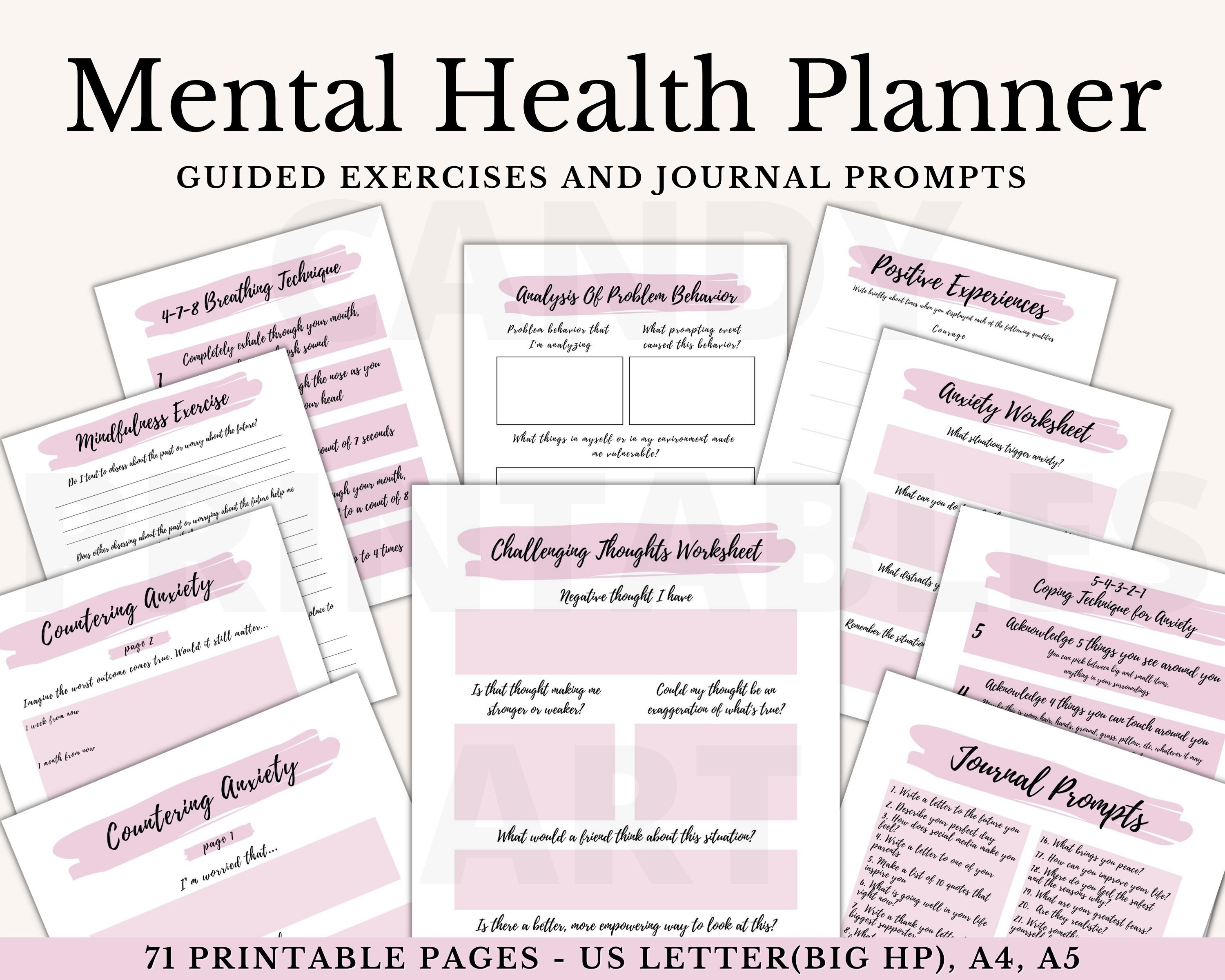Mental Health Planner DBT Journal Depression Therapy Journal | Etsy
