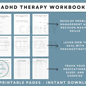 ADHD Worksheets, Executive Dysfunction Planner, Adult ADHD Mental ...