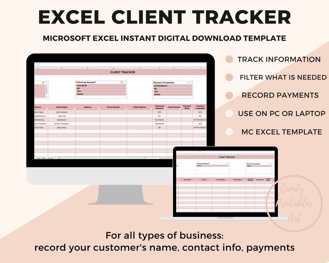 Excel Client Tracker Template: Small Business CRM (digital Download) - Etsy