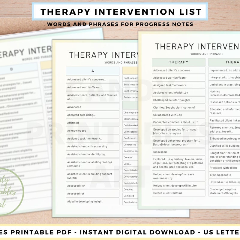 Therapy Intervention - Etsy