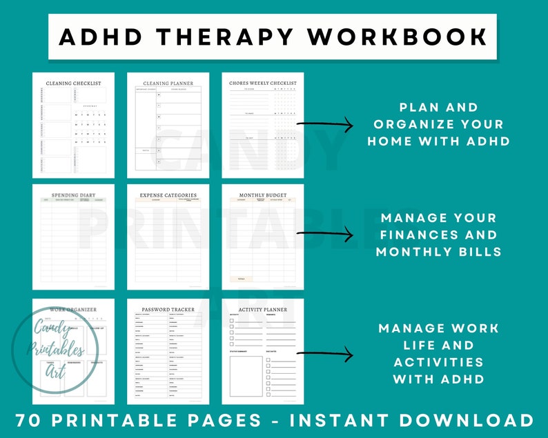 ADHD Therapy Workbook: Executive Function Planner (70 Pages PDF) - Etsy ...