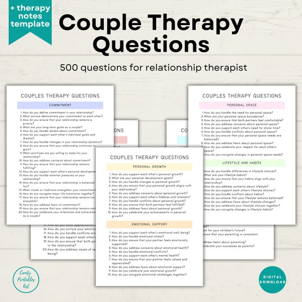 Therapist Marriage Worksheets - Etsy