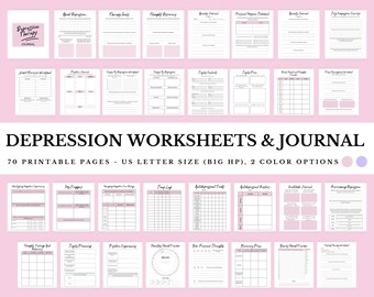 Depression Journal Therapy Journal Worksheets Mental Health Journal ...