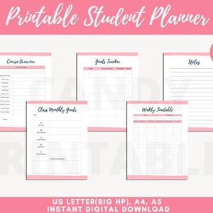 College Student Planner Printable, Bullet Journal for High School ...
