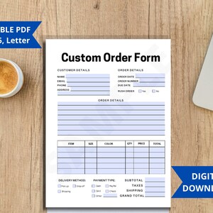 Customer Order Form, Product Business Form, Work Order Template ...