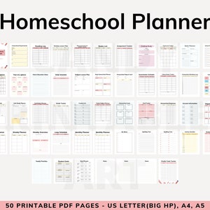 Homeschool Planner Printable: Daily, Weekly, Monthly Organizer (PDF ...