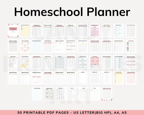 Editable Homeschool Schedule 2020-2021 Homeschool Planner - Etsy Canada