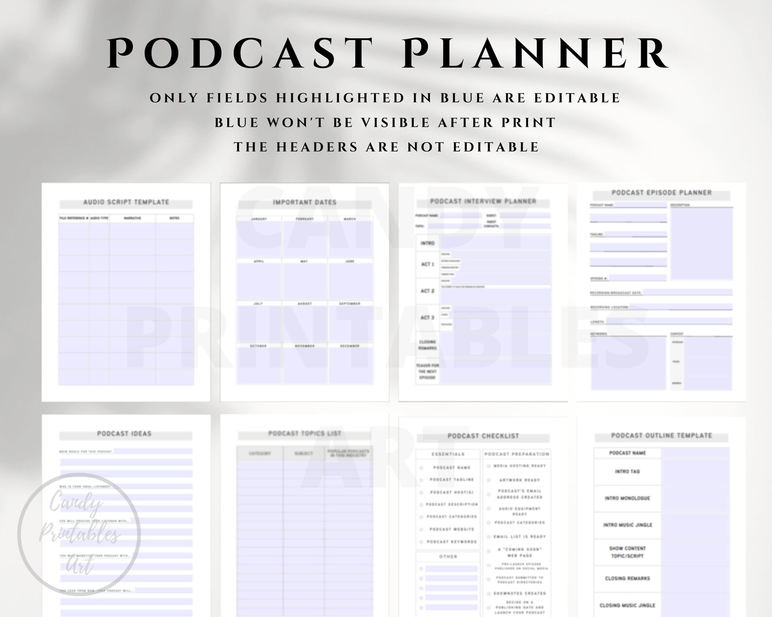 Podcast Planner Template Editable Podcast Worksheet Podcast - Etsy UK