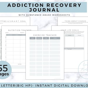 Addiction Recovery Worksheets, Substance Use Therapy, Sobriety Workbook ...