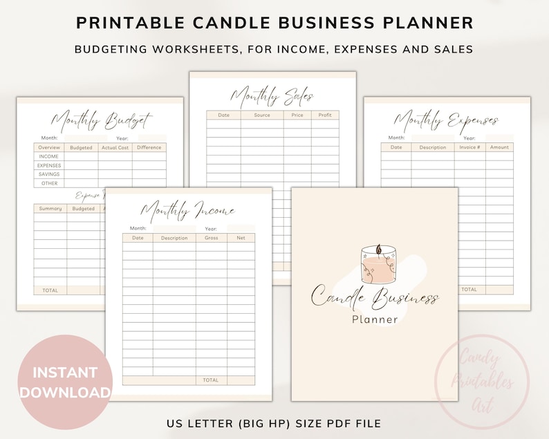 Candle Business Planner Printable Forms for Candle Makers & - Etsy