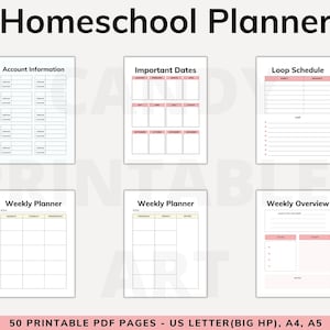 Homeschool Planner Printable: Daily, Weekly, Monthly Organizer (PDF ...