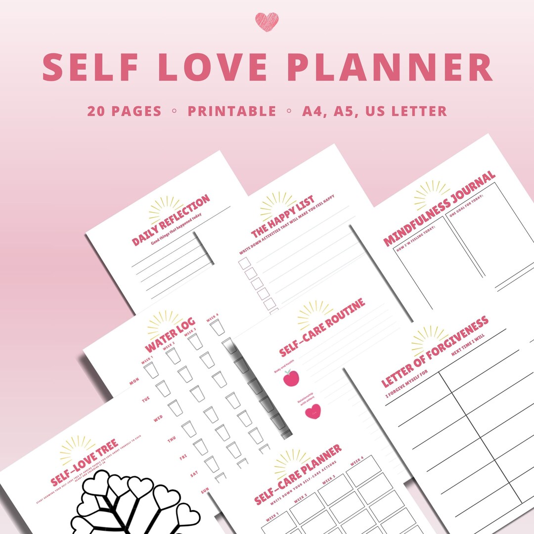 Self Love Journal, Self Care Growth Planner, Wellness Workbook ...