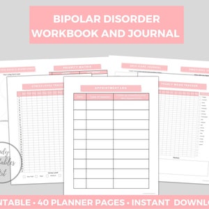Bipolar Mood Tracker, Bipolar Disorder Planner, Bipolar Symptom Tracker ...