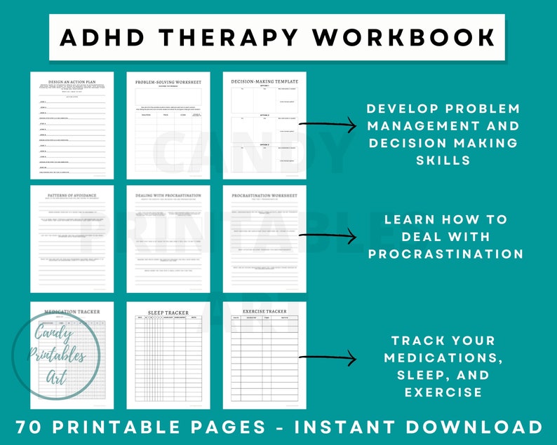 ADHD Therapy Workbook: Executive Function Planner (70 Pages PDF) - Etsy ...