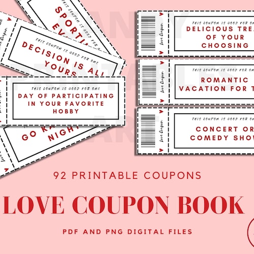 30 Fun Love Coupon Book Valentines Day Coupons Love Coupons - Etsy
