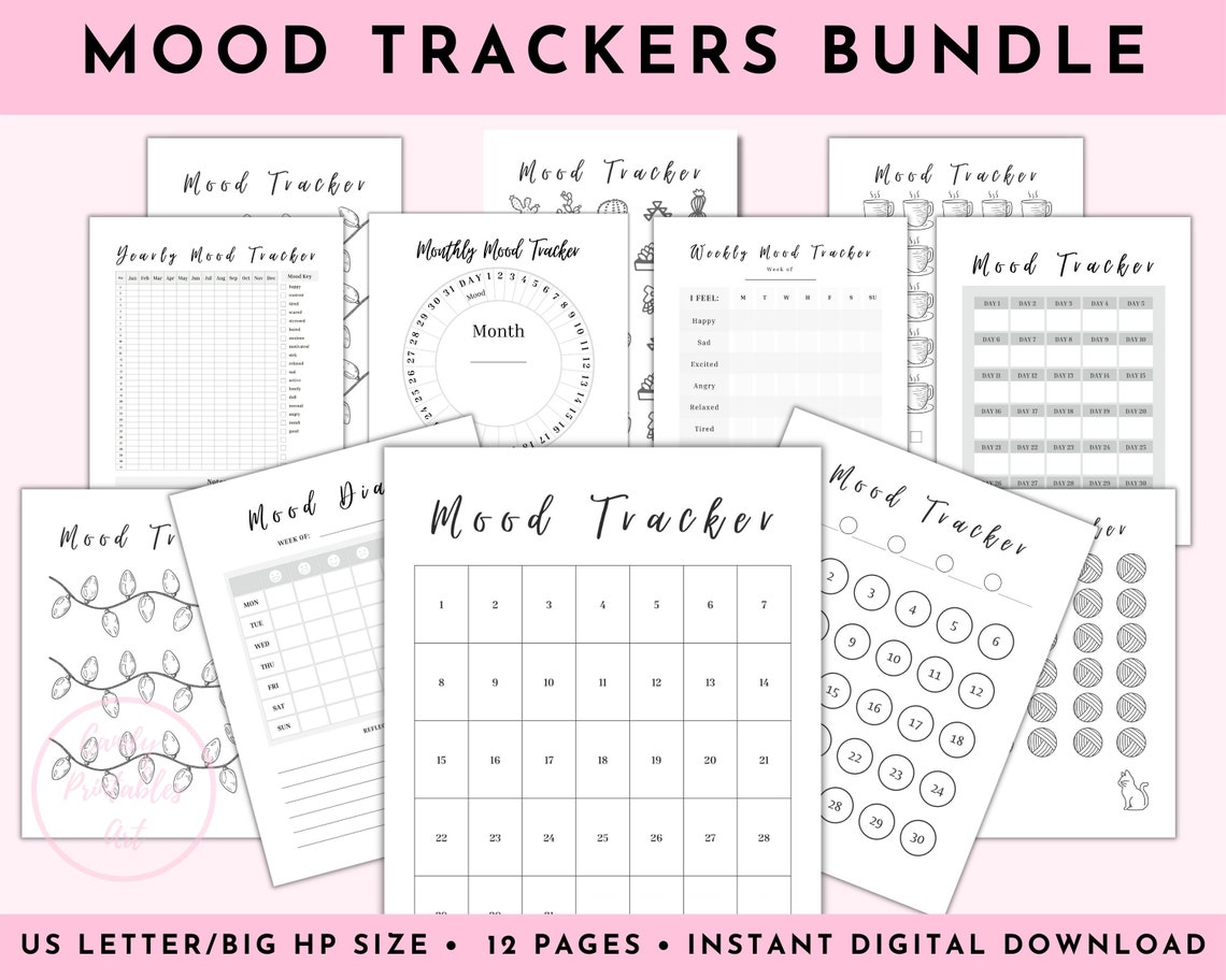 Daily Mood Tracker Printable Monthly Emotion Chart for Teen - Etsy